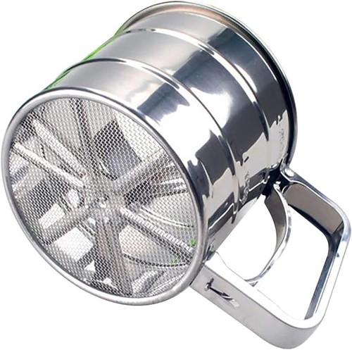 Stainless Steel Handheld Baking Sieve Cup for Sugar, Flour, Coffee ...