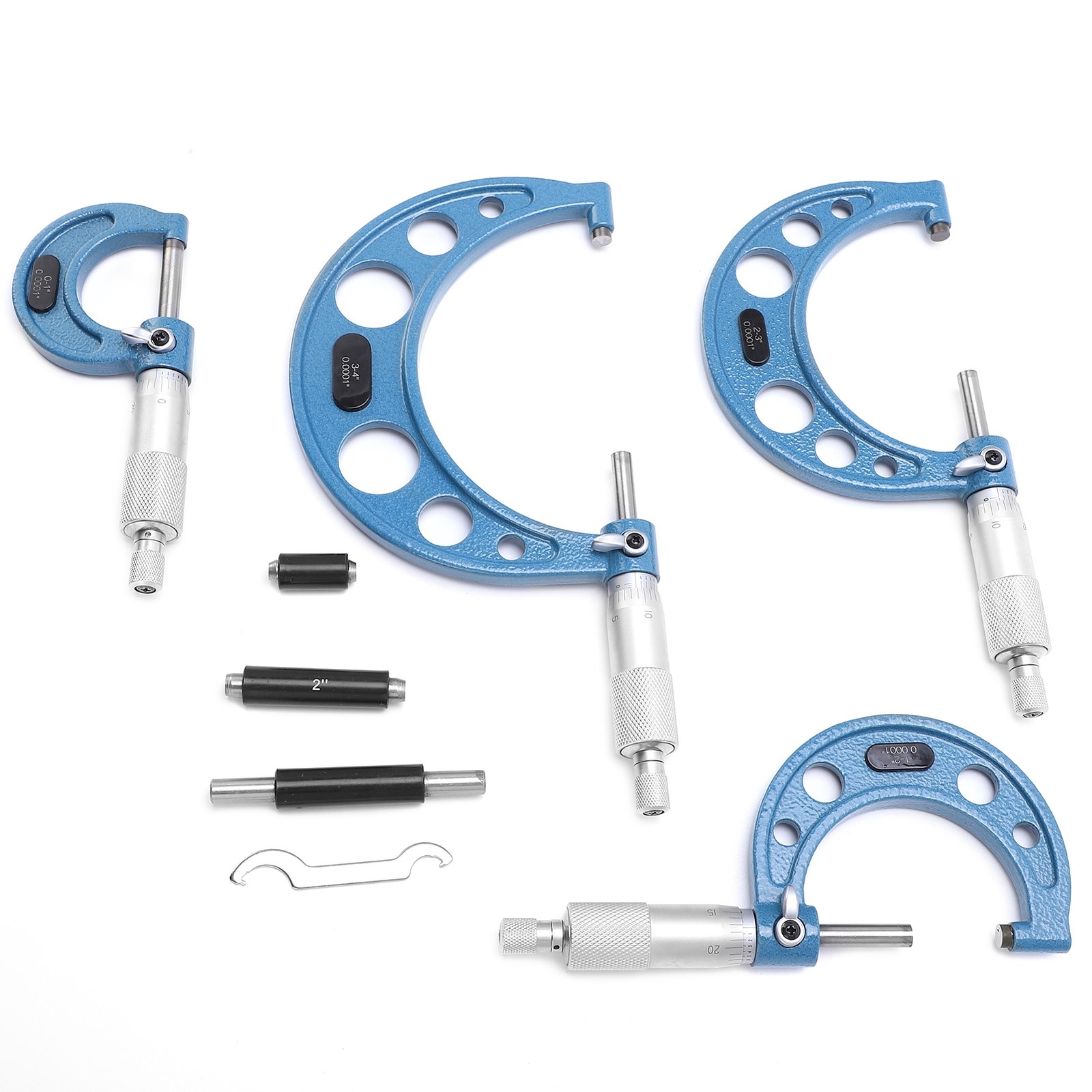 Outside Micrometer Set W/ Calibration Standards Wrench Machinist Tool ...