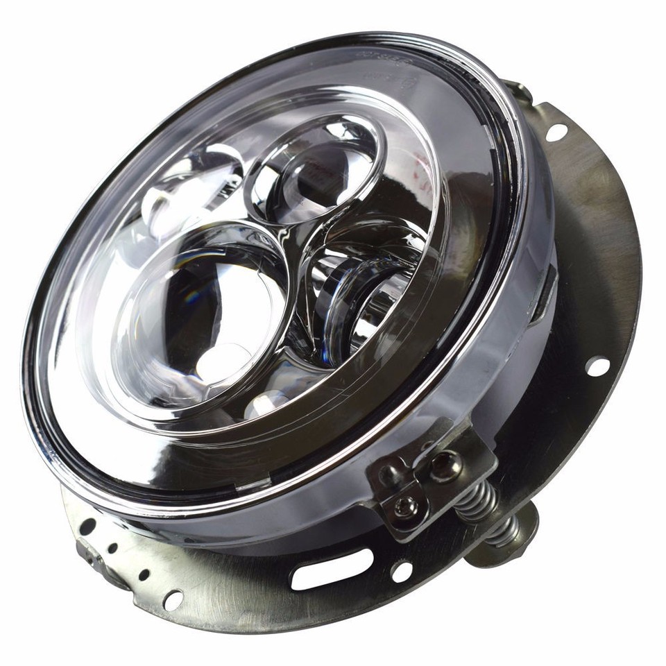 7" LED Projector Daymaker Chrome Headlight For Harley with Adapter ...