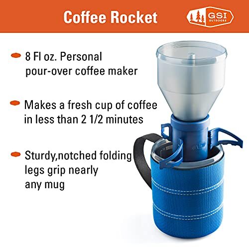 GSI Outdoors Coffee Rocket Pour-Over Coffee Maker I Collapsible ...