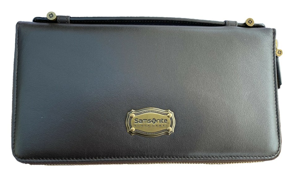 New Exclusive SAMSONITE BLACK LABEL RESORT Leather TRAVEL WALLET Brown ...