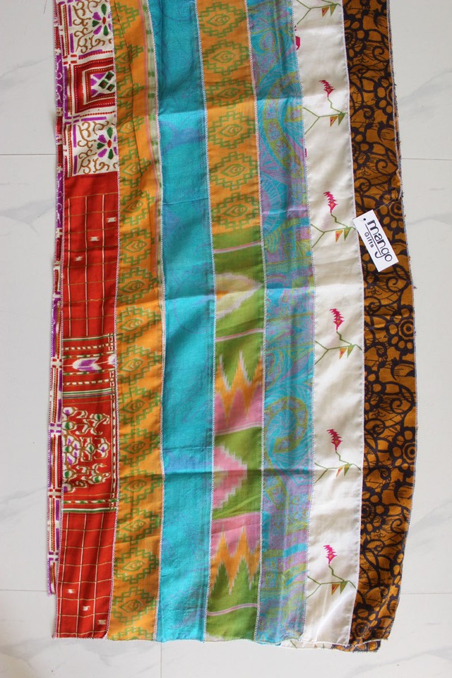 Handmade Indian Silk Sari Scarves Stole Patchwork scarf Multi color ...