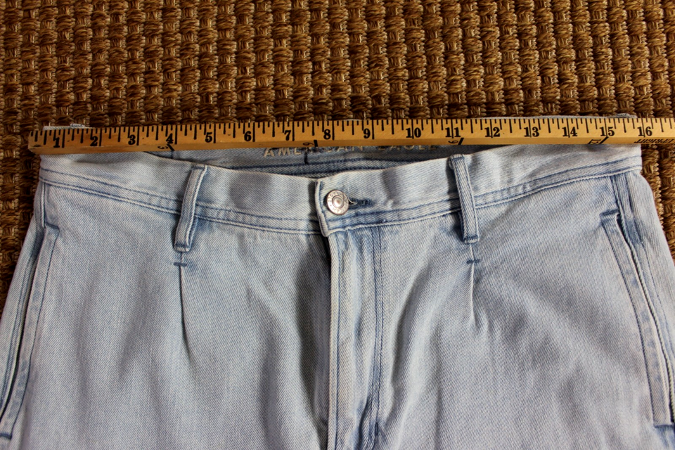 American Eagle Stretch Cropped Wide Leg Jeans Sz 10 Regular -Light Wash ...