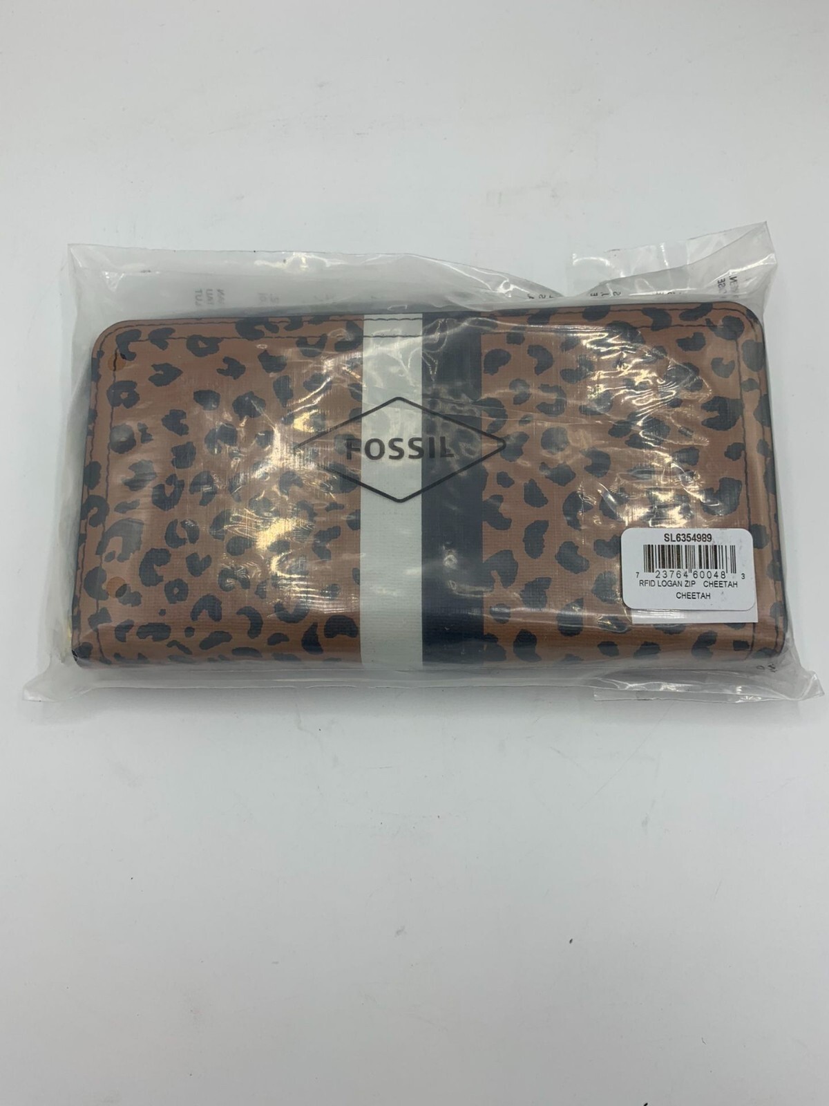 Fossil Logan RFID Zip Around Clutch Cheetah SL6354989 NWT Leopardo $75 ...