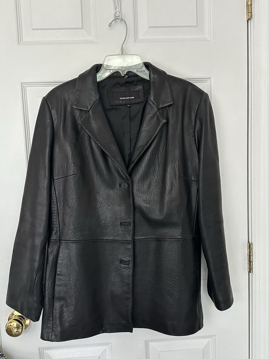Jones New York Women's Lined Leather Jacket Size Large | eBay Jones New York Women's Lined Leather Jacket Size Large | eBay