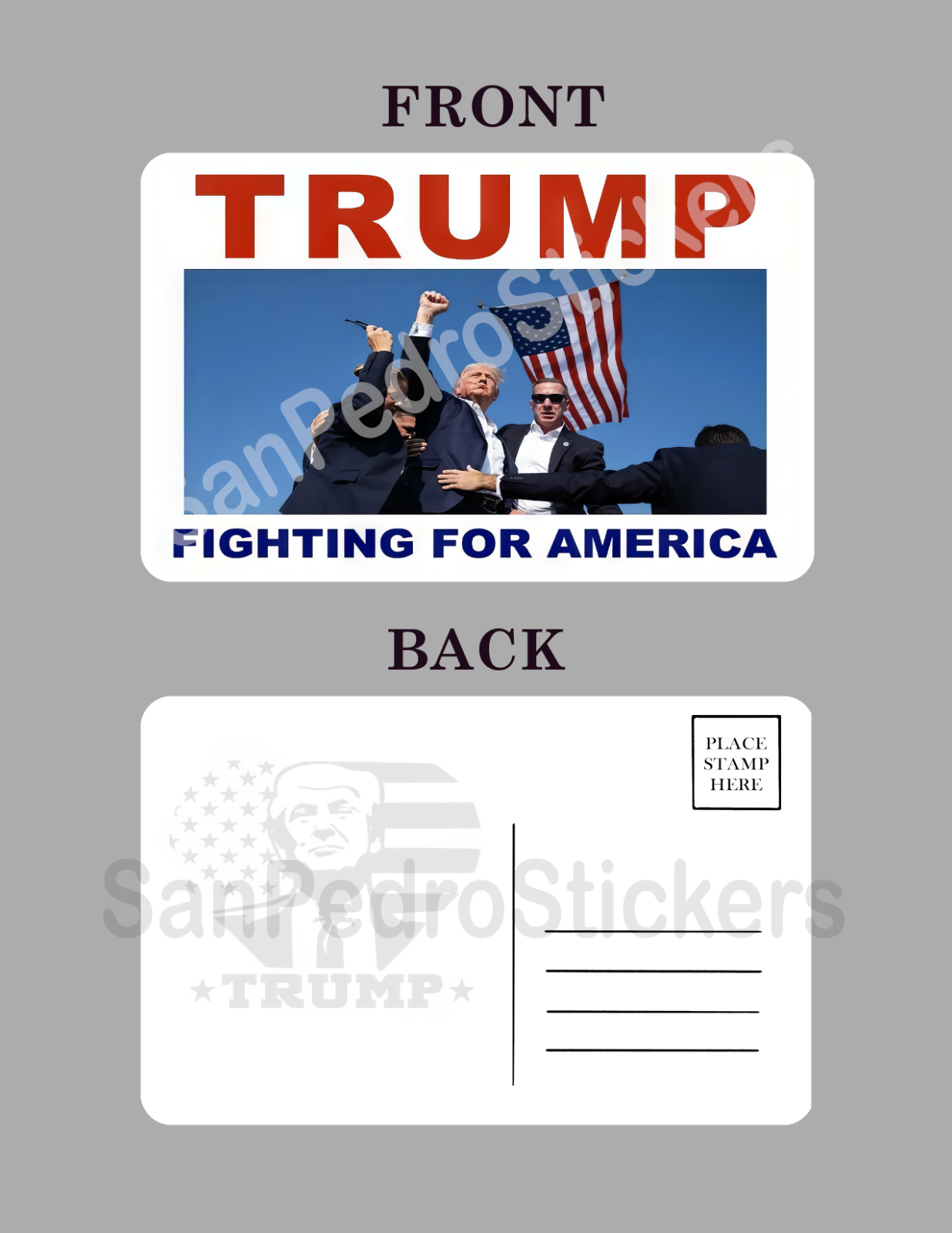 TRUMP - Fight for America - 2024 - 4" x 6" Glossy Postcard 7/13 - Free ...