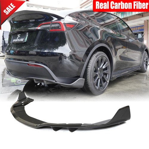 Fit For Tesla Model Y 2019-23 Real Carbon Fiber Rear Bumper Diffuser ...