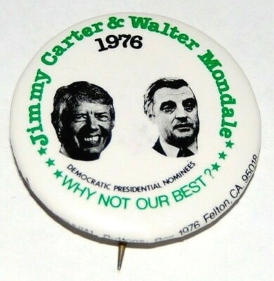1976 JIMMY CARTER MONDALE campaign pin pinback button political ...