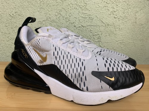 RARE 🚀Nike Mens Air Max 270 Sneaker White Metallic Gold Black AV7892 ...
