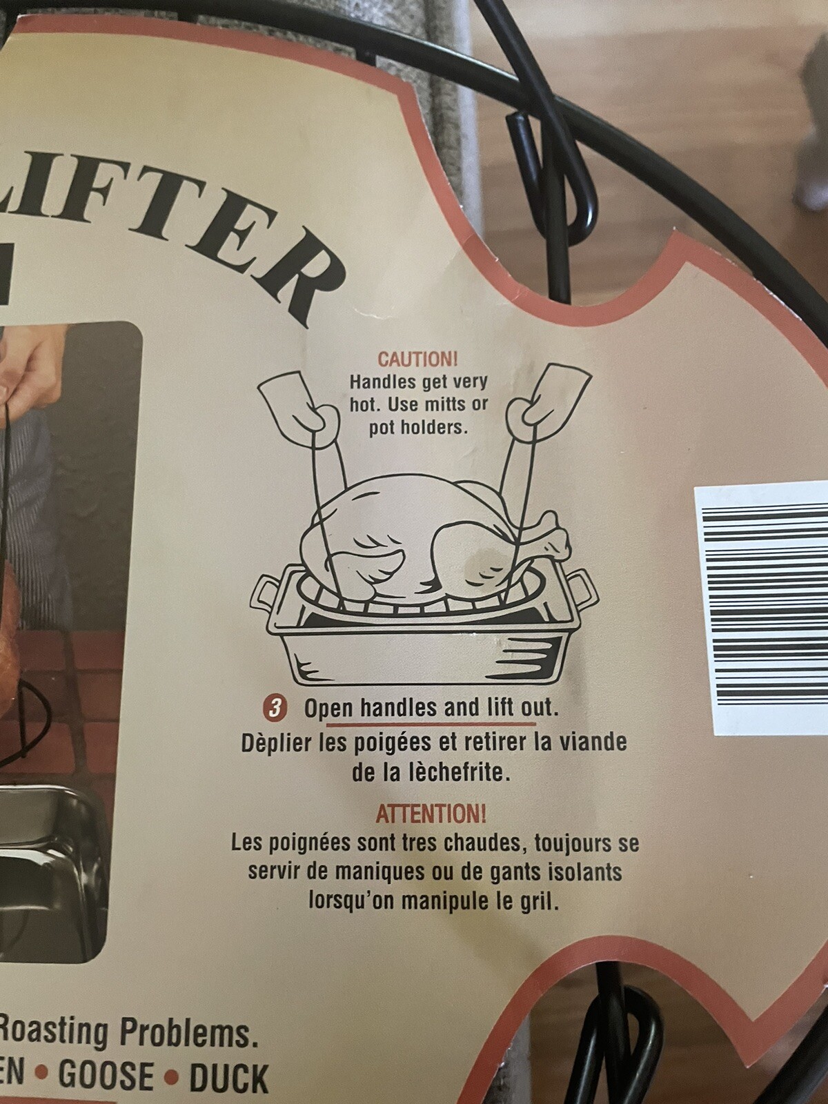 The Turkey Lifter Roasting Rack Up to 30 Lb Poultry Kitchen Utensil ...