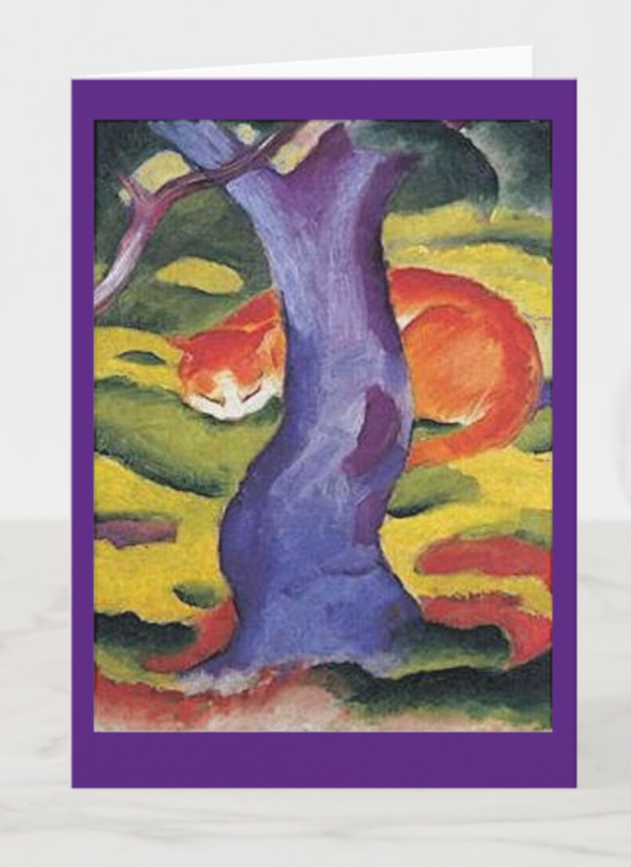 Franz Marc, Cat behind a Tree, Fine Art, 5” x 7” Card and Envelope | eBay