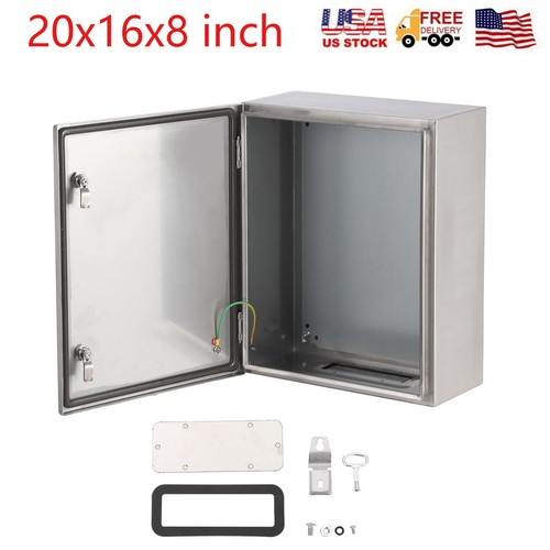 20x16x8" Stainless Steel Electrical Enclosure IP65 Wall Mount Junction ...