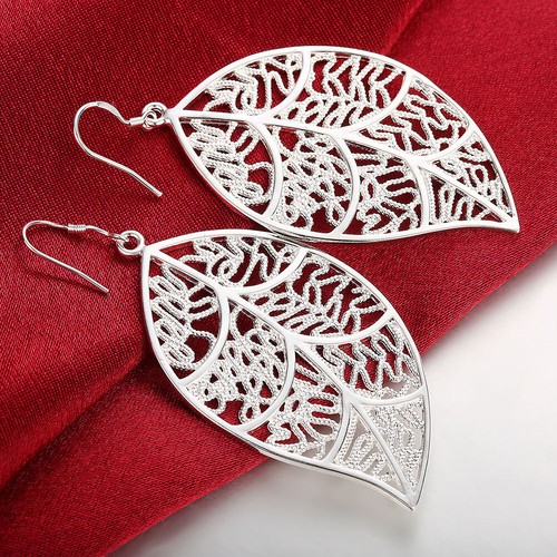 Women Jewelry Wholesale 925 Silver Filled Leaf Dangle Drop Earrings | eBay