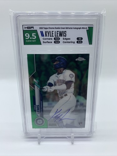 2020 TOPPS CHROME KYLE LEWIS ROOKIE CARD GREEN REFRACTOR RAKL AUTO 10/ ...