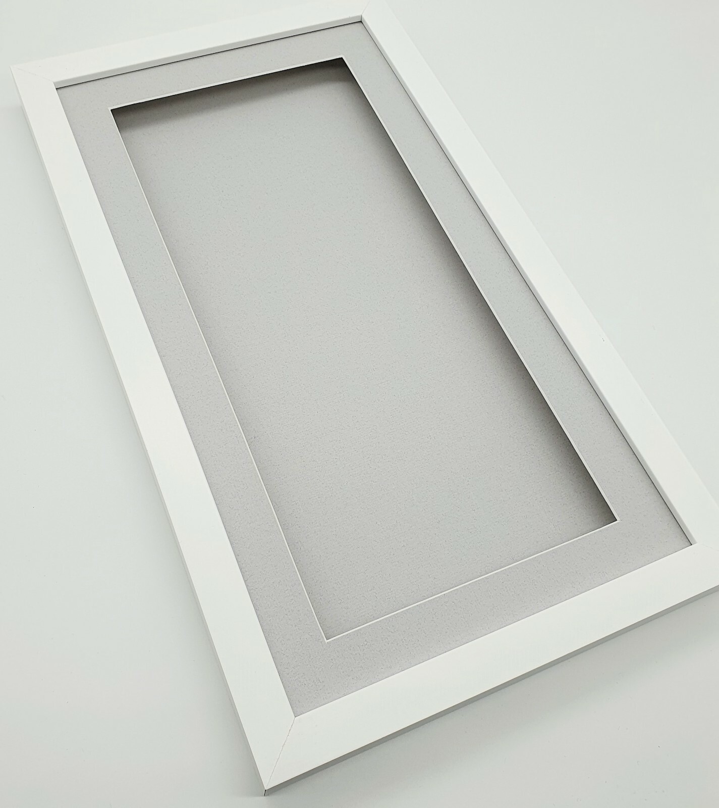 3D 15" x 8" WHITE Picture Photo Box Frame 14mm/0.5" Deep Medal Keepsake ...