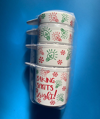 NEW! Christmas Measuring Cups - Ceramic - Set of 4 - Stackable | eBay