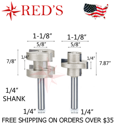 Tideway Carbide Pro LC17070404 1/4X1/4 Tongue + Groove set 1/4" shank ...