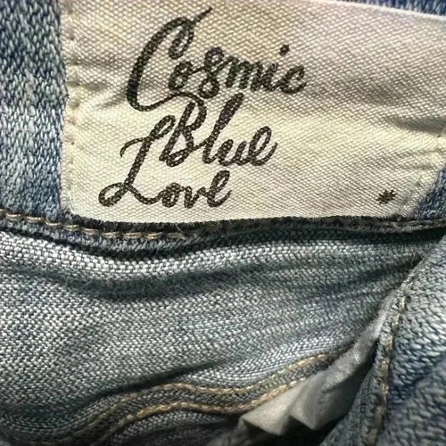 Cosmic Blue Love Jean shorts with white piping down the side size 18W ...