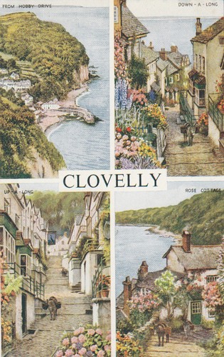 Salmon Card No 4487 Multi View Clovelly Devon England | eBay UK