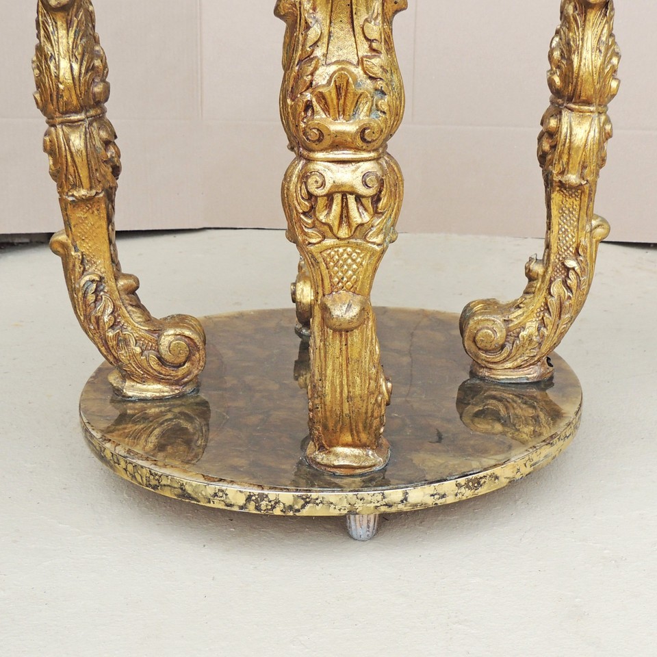 Hollywood Regency Capiz Shell End Table- Vintage Italian MCM - Gilt ...