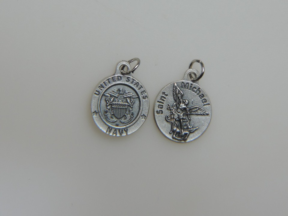 Navy /St. Michael Medal with a Dog Tag Style or 27" Stainless Steel ...