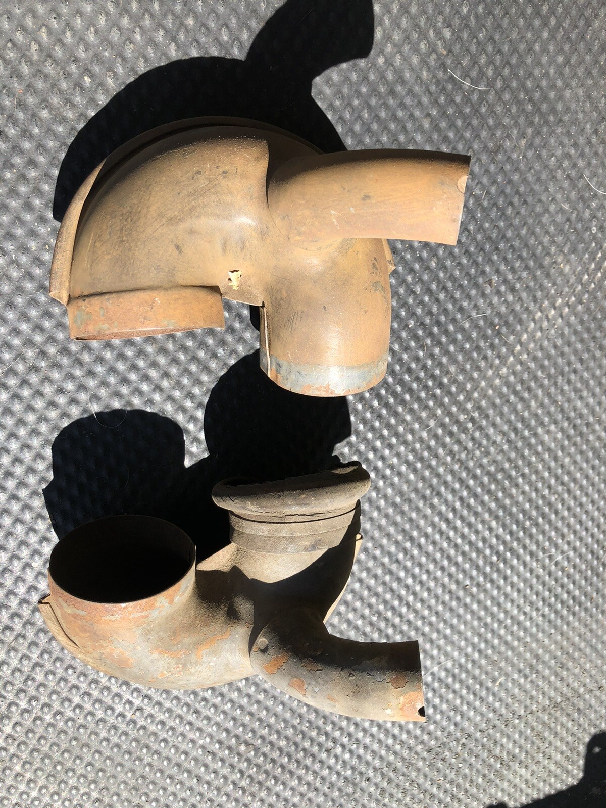 OEM German Volkswagen Type 3 Fan Fresh Air Heat Pipe Elbows Pair Left ...