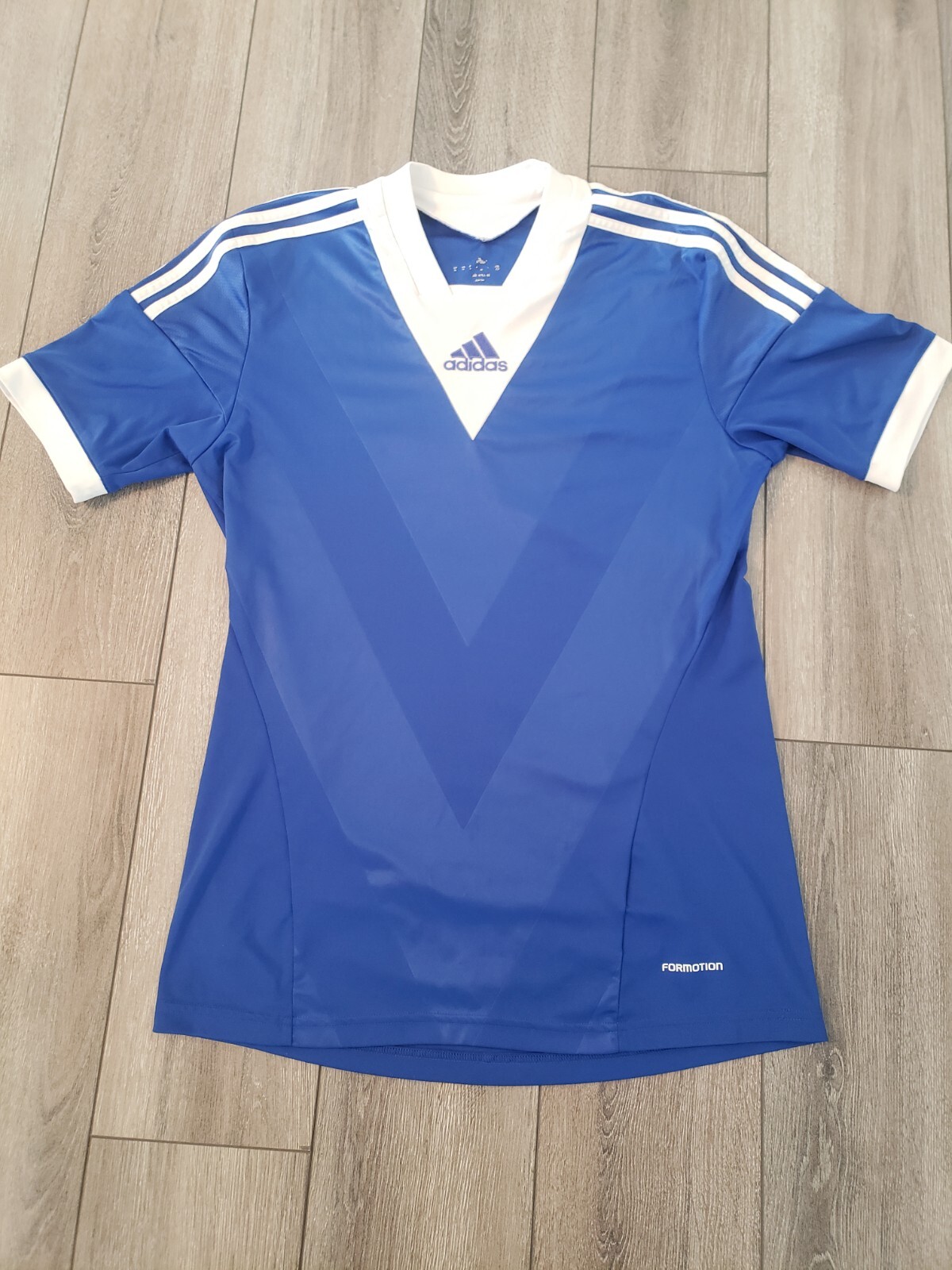 Men’s Blue Adidas Formotion 3 Stripes Soccer Shirt Ad… - Gem