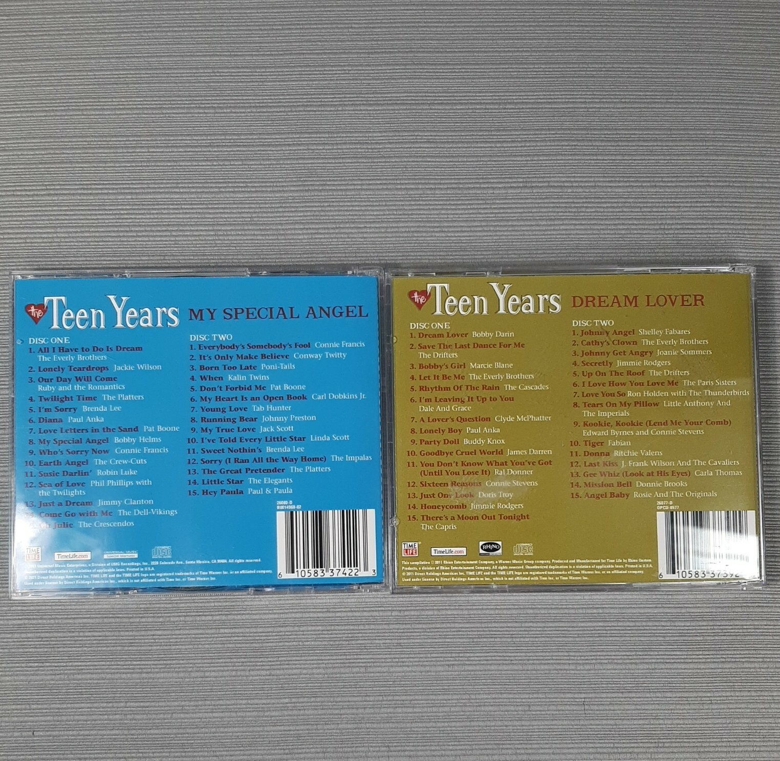 2 Time Life CD Sets "The Teen Years" Dream Lover & My Special Angel 2CD ...