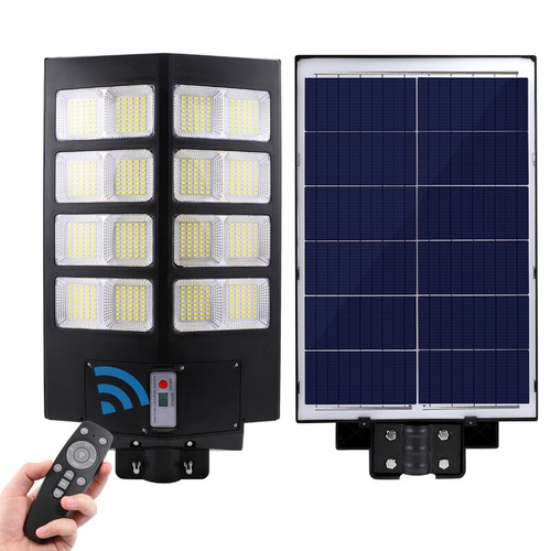 LED Street Light Solar Power with Pole Remote Control sensor Waterproof ...