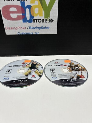 Madden NFL 11 And 12 (Sony PlayStation 3, 2010) Disc Only TESTED ...
