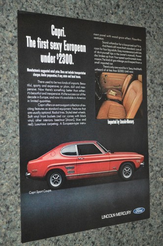 1970 MERCURY CAPRI SPORT COUPE ORIGINAL ADVERTISEMENT PRINT AD 70 | eBay