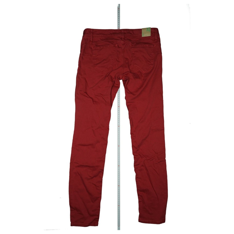 Benetton Women's Jeans Trousers Stretch Sexy 42 XL W32 L32 Cherry Red ...