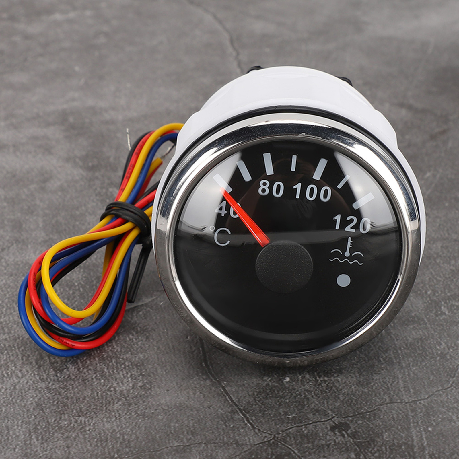 Black Dial 2in Cooling Water Temperature Gauge 40‑120℃ Smart Alarm IP67 ...