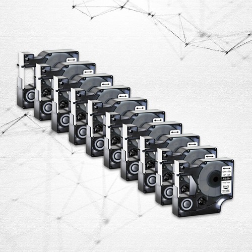 10PK 1/2" Industrial Label Vinyl Tape 18444 for DYMO Rhino 5200 1000 3M ...