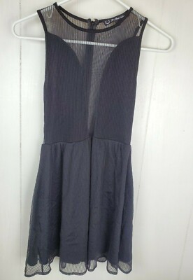 For Love Of Lemons Dress XXS Black Lacy Mesh Sexy Plunging Cleaveage ...