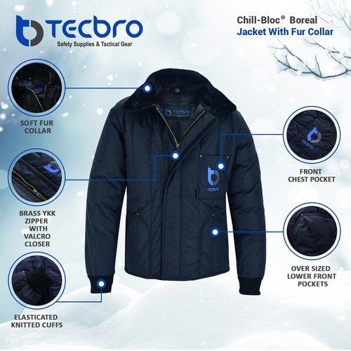 Tecbro Chill Bloc -50°F Freezer Jacket Extreme Cold Weather with Soft ...