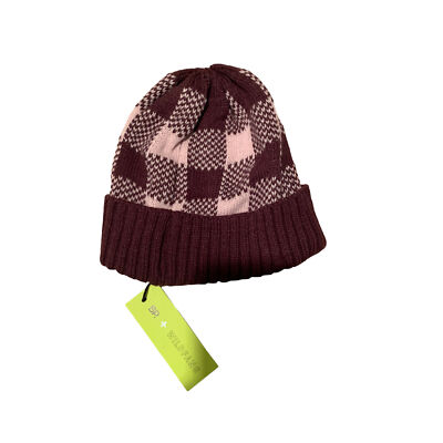 BP + Wildfang Knit Checkered Beanie Pink And Purple One Size NWT | eBay