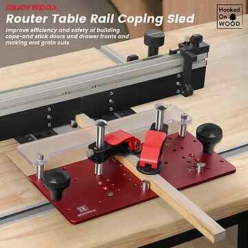 ENJOYWOOD Hooked On Wood Precision Router Table Rail Coping Sled ...