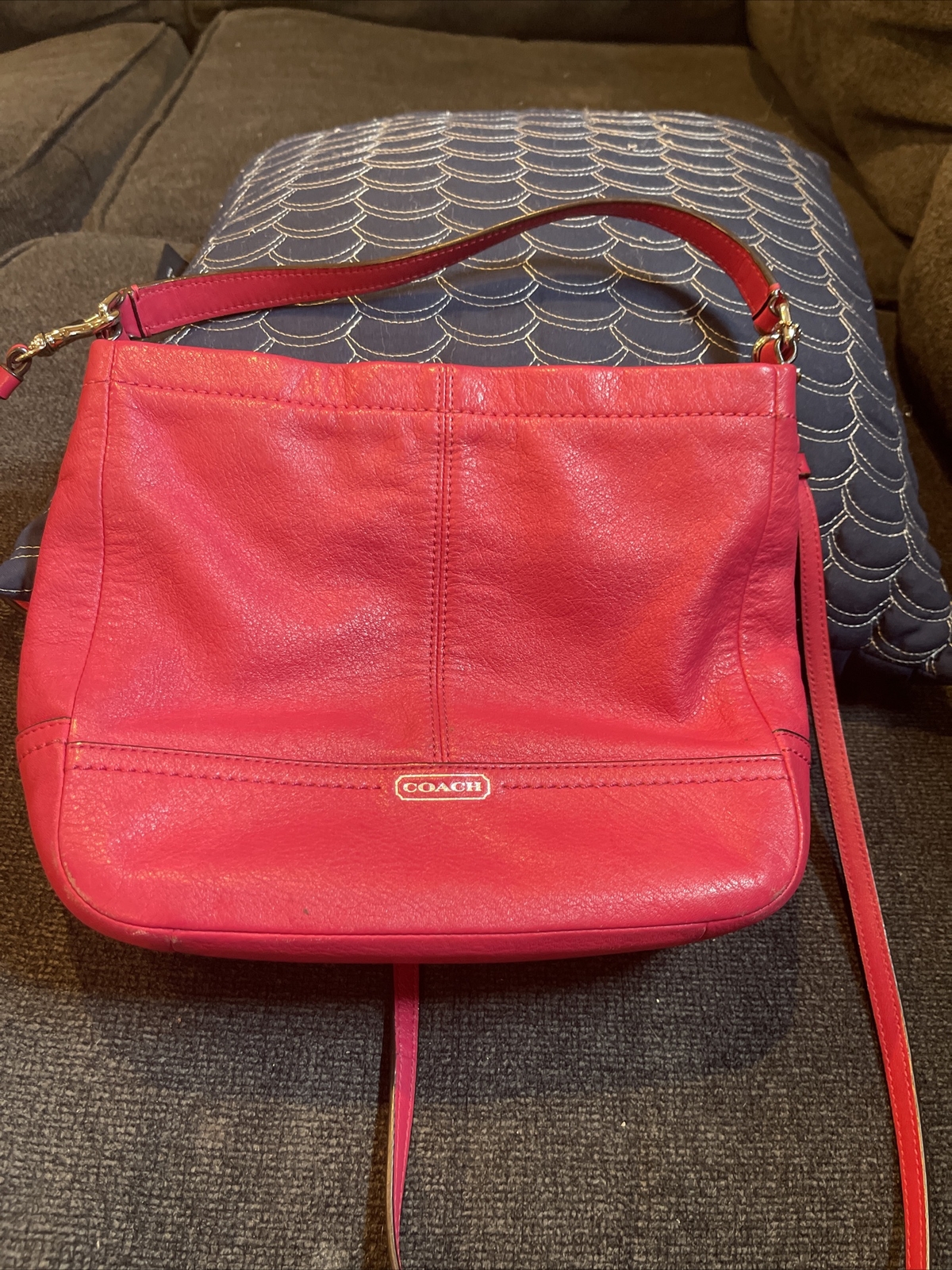 COACH Hot Pink Leather Crossbody Handbag - Gem