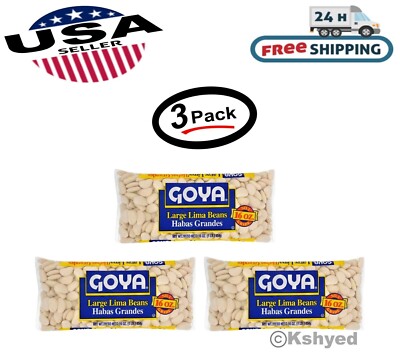 Goya Large Lima Beans Habas Grandes Dry Natural 16 Oz / 1LB (3 Pack ...