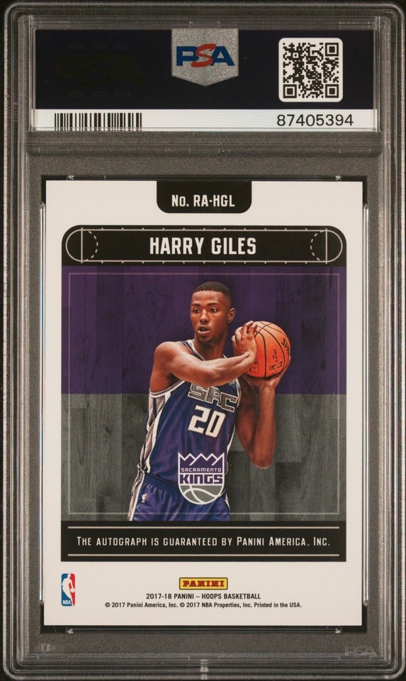 2017-18 PANINI HOOPS ROOKIE AUTOGRAPH #HGL HARRY GILES RED RC AUTO /25 ...