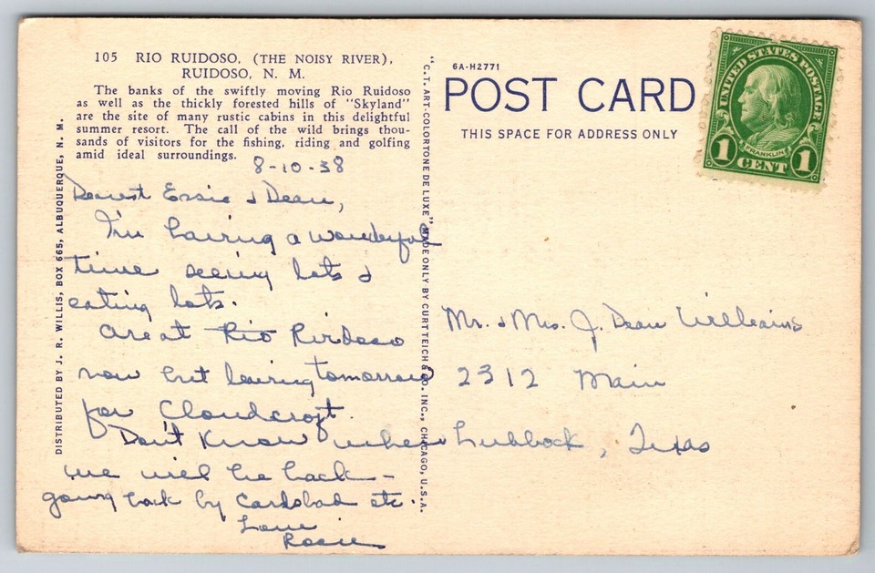Postcard Ruidoso NM River View Linen Card Posted Scenic View | eBay