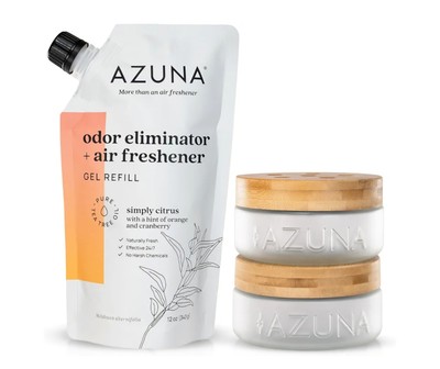 Azuna Air Freshener & Odor Eliminator Gel 2 Room Kit, Includes (2) 8 oz ...