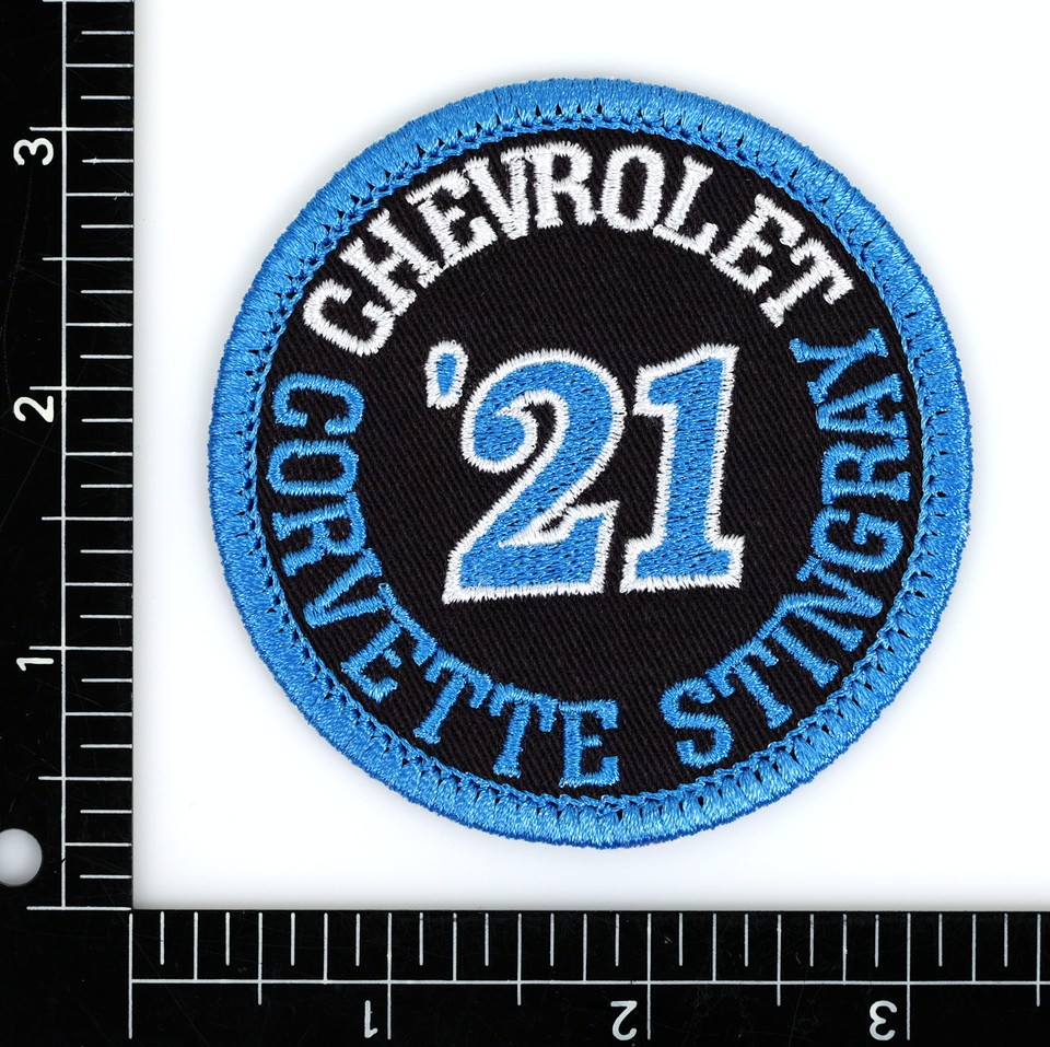 2021 Chevrolet Corvette Stingray Embroidered Patch Black/Aqua Iron-On ...