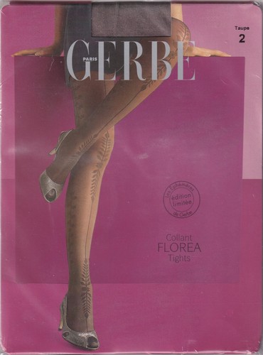 Collant fantaisie GERBE FLOREA Taupe. Taille 2 - 9. Limited Edition ...