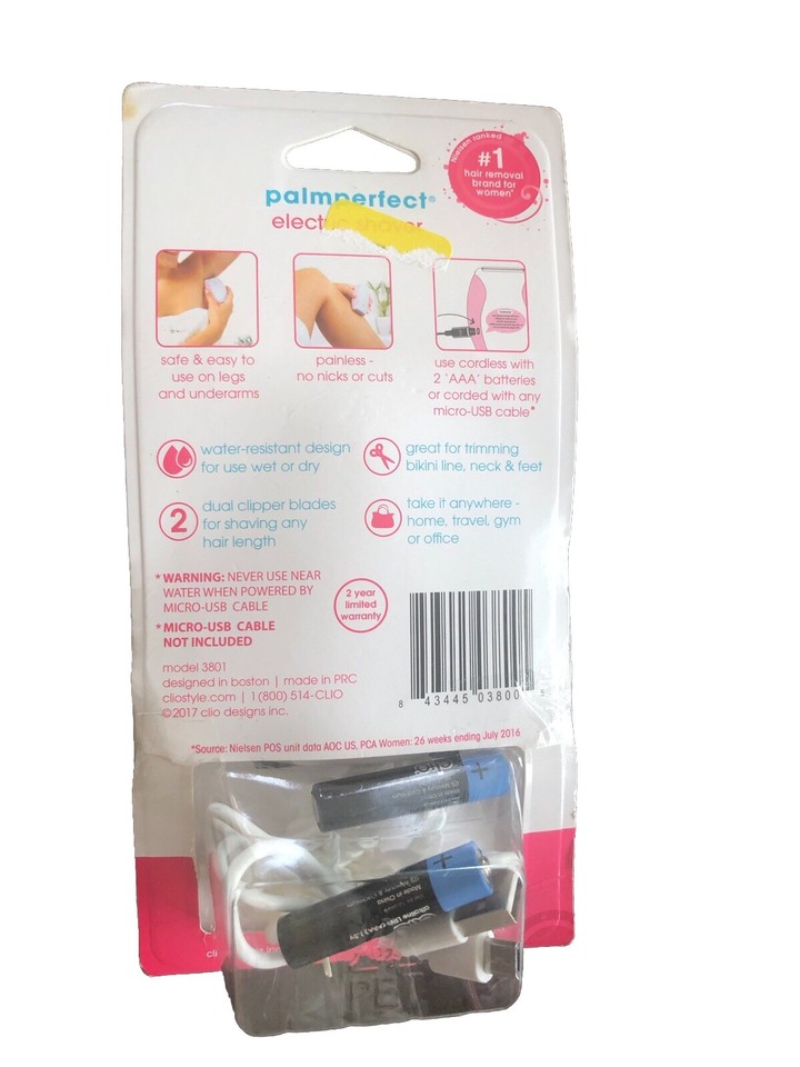 Clio Palmperfect Cordless Shaver for Women Use Wet or Dry! Blue + White ...