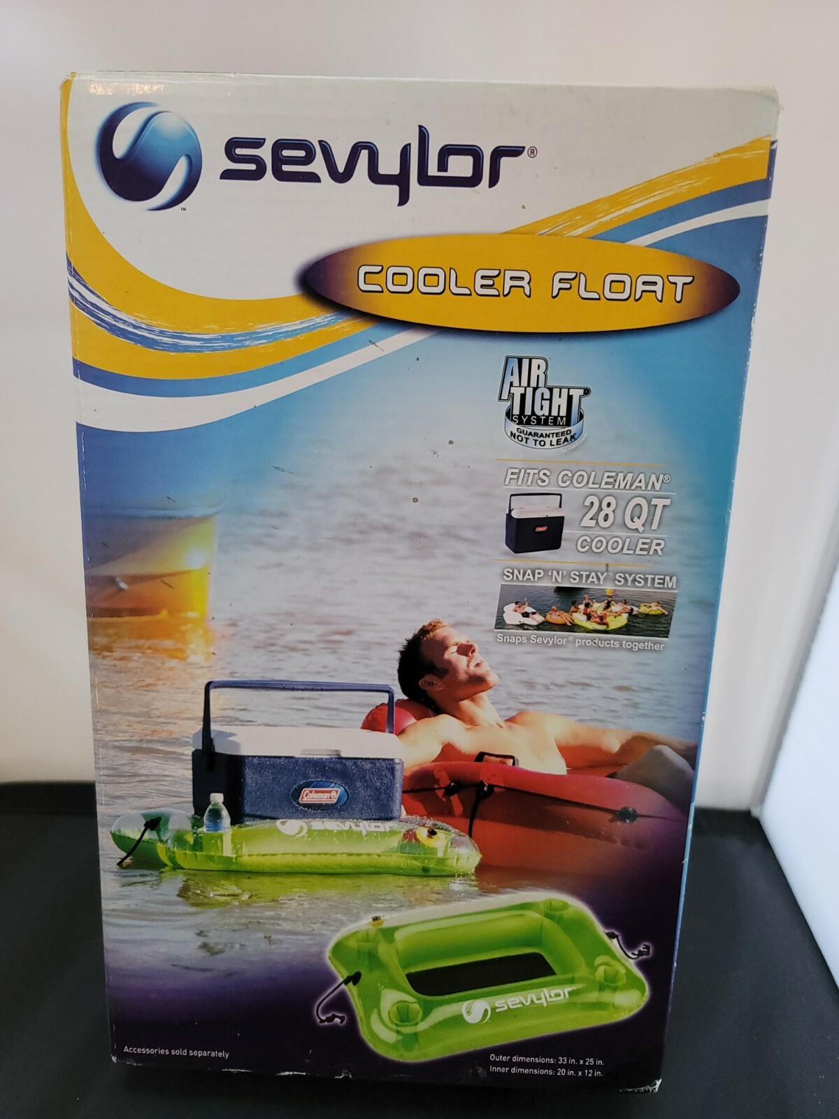 Sevylor Inflatable Cooler Float Fits 28 QT Coleman Green 4 Cup Holder ...