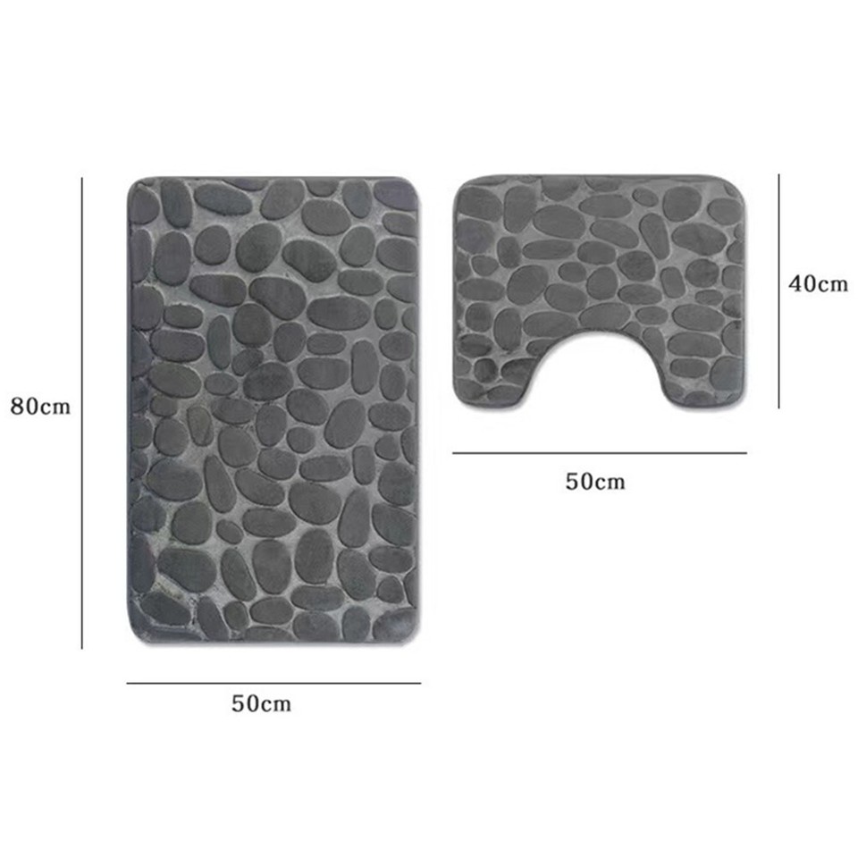 2 Teilig Badteppich Badvorleger Set Badvorleger Teppiche Badematte ...