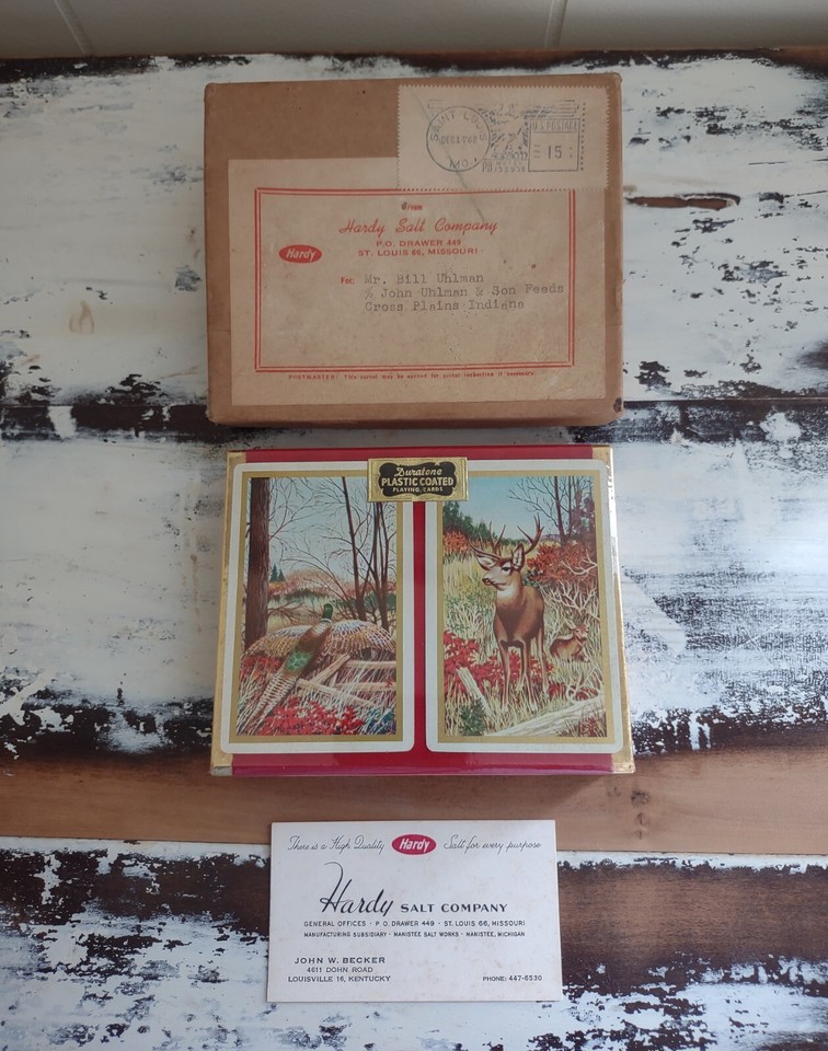 Vtg Advertising Hardy Salt Two Decks Duratone Playing Cards Wildlife ...