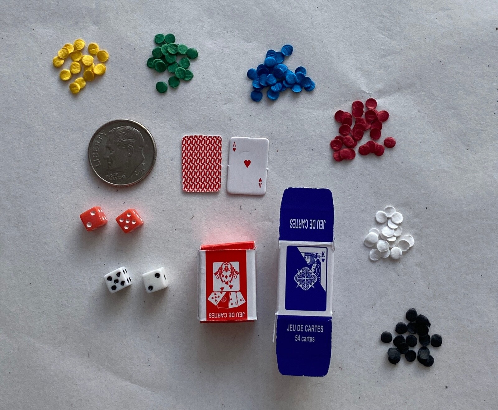 Dollhouse Miniature Poker Set, mini card game, 1:12 Scale | eBay